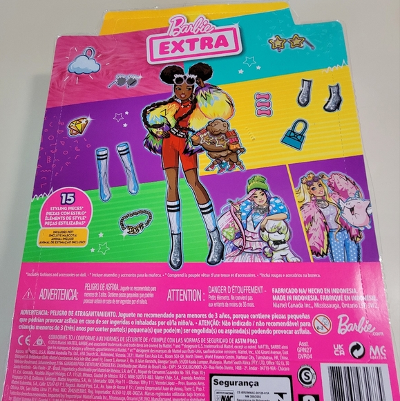 Mattel | Toys | Barbie Extra Doll Furry Rainbow Coat With Pet Poodle ...